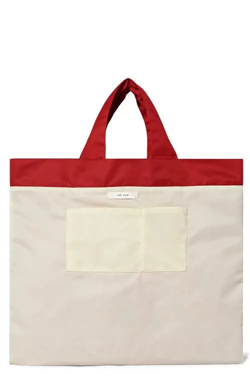 The Row Sam Nylon Shopper Tote In Bright Cherry/ Ivory - 40% Off 