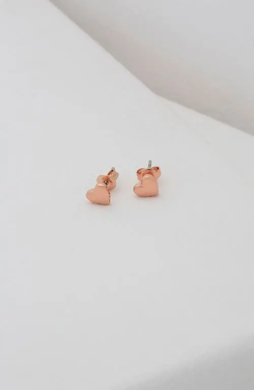 Ted Baker London Harly Heart Stud Earrings - Rose Gold
