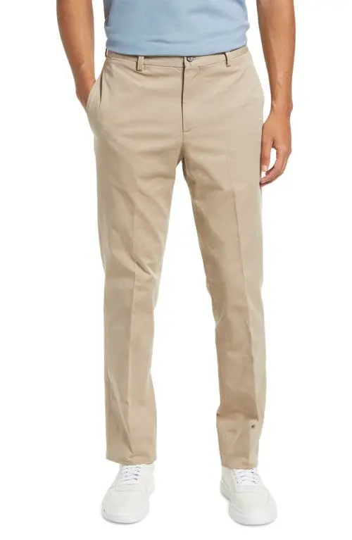 Berle Charleston Fine Line Stretch Twill Pants - Khaki