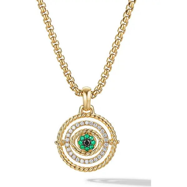 David Yurman Evil Eye Pendant - Emerald/yellow Gold