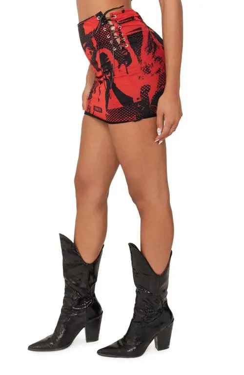EDIKTED Tati Printed Mini Skirt