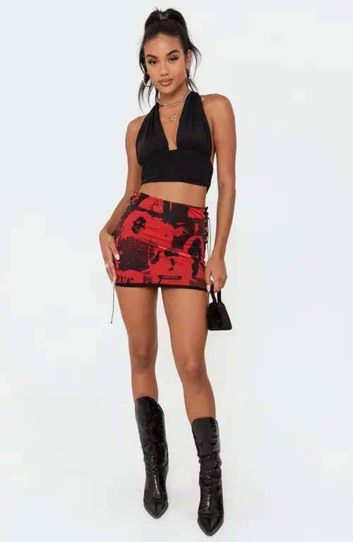 EDIKTED Tati Printed Mini Skirt
