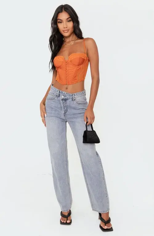 EDIKTED Crossover Boyfriend Jeans