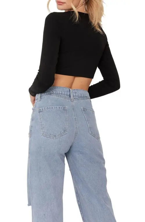 EDIKTED Patricia Long Sleeve Crop Top