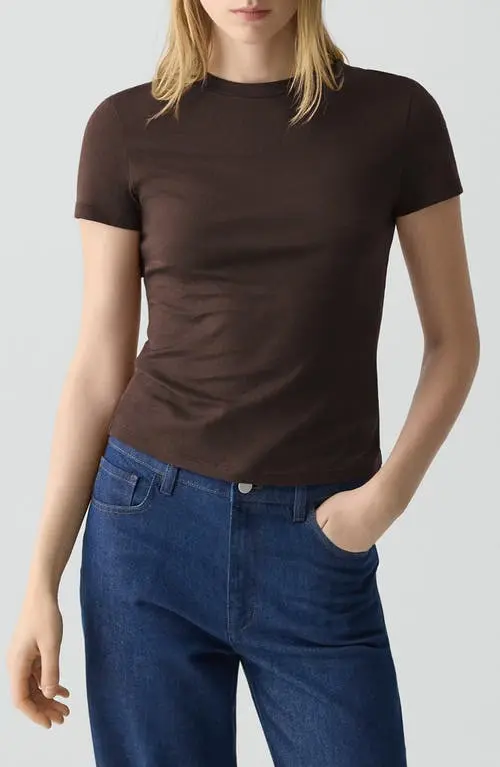 Theory Tiny Apex Organic Pima Cotton T-shirt - Cacao