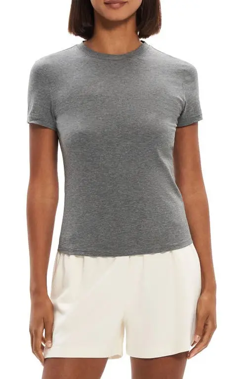 Theory Tiny Apex Organic Pima Cotton T-shirt - Melange Grey