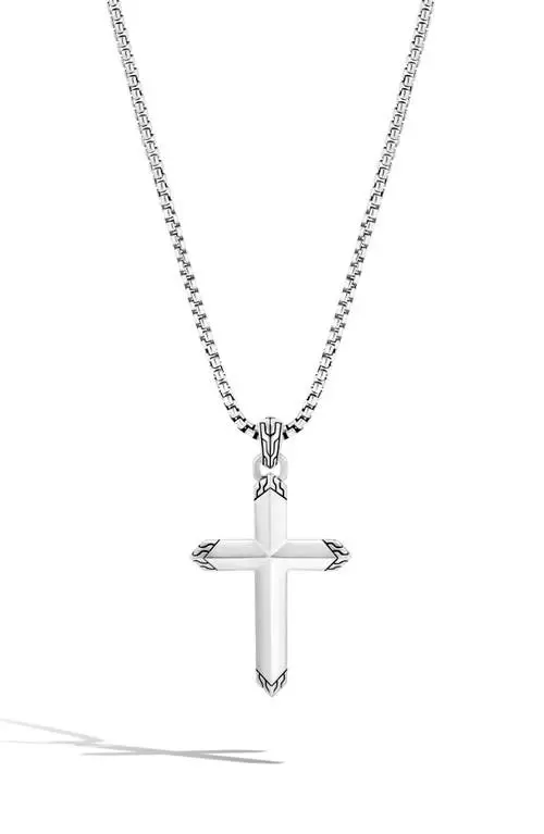 John Hardy Classic Chain Cross Pendant Necklace - Silver