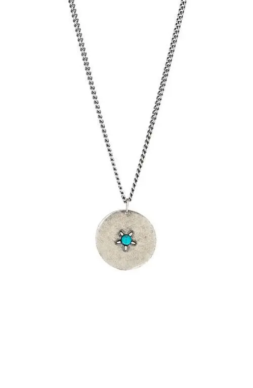DEGS & SAL Sterling Silver Medallion Necklace - Turquoise
