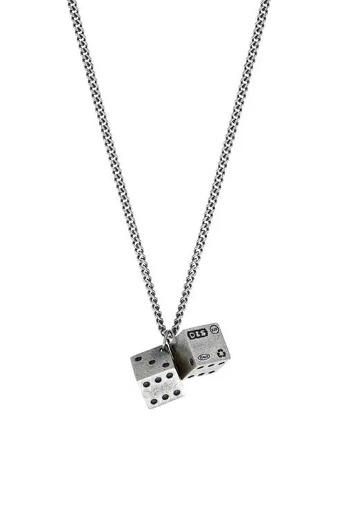 DEGS & SAL Lucky Dice Chain Necklace - Silver