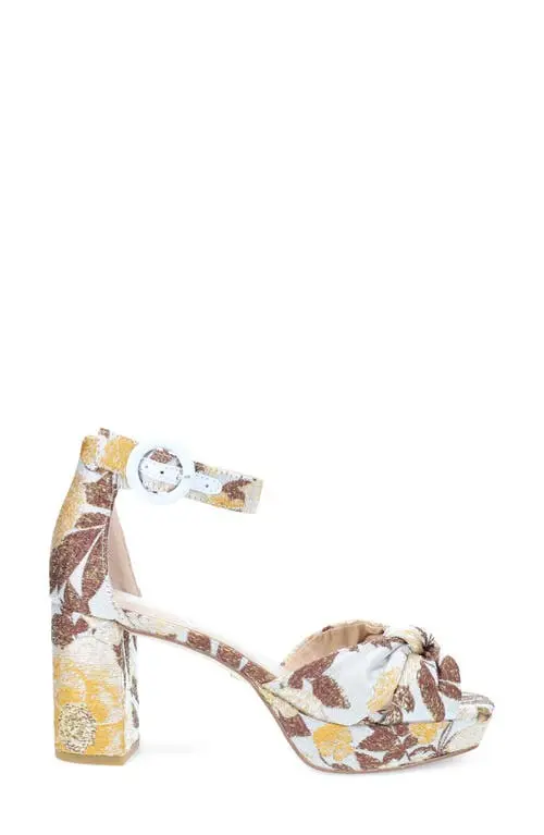 Pelle Moda Anesa Strappy Platform Sandals - Gold Multi