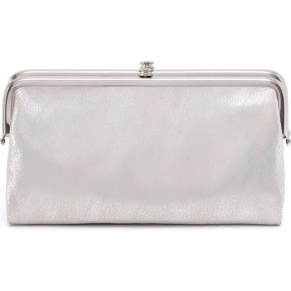 Hobo Lauren Double Frame Leather Wallet - Silver