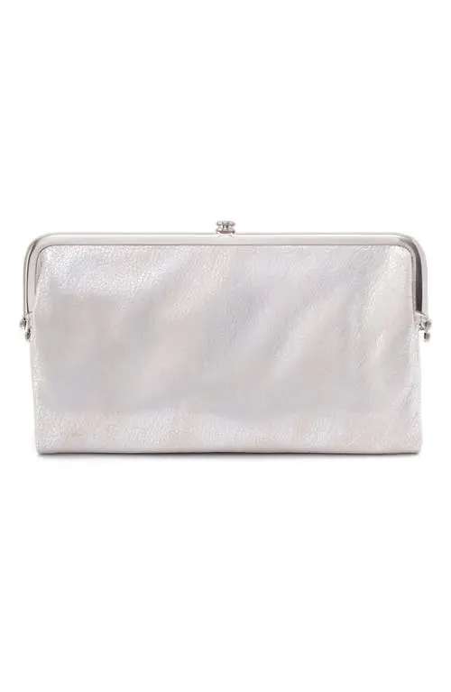 Hobo Lauren Double Frame Leather Wallet - Silver