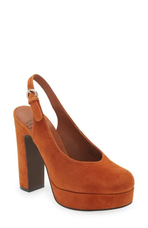 Jeffrey Campbell Bet On It Slingback Platform Pump - Camel Suede