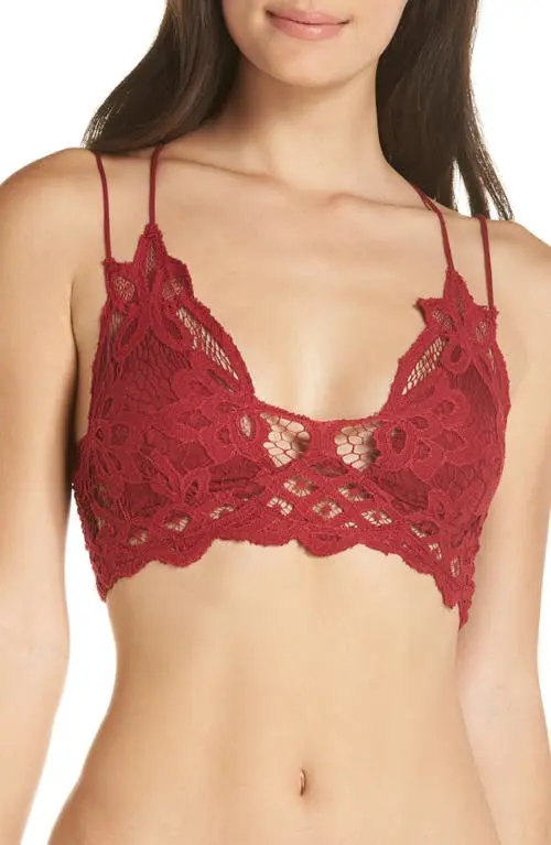 Free People Intimately Fp Adella Longline Bralette - Garnet