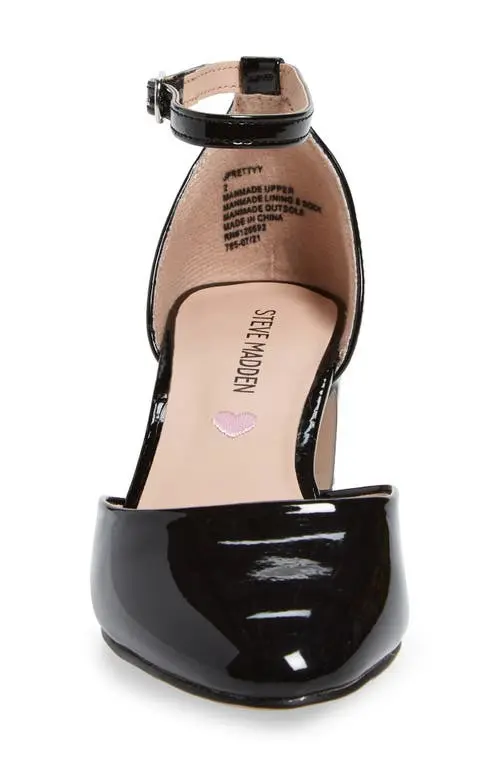 Steve Madden Ankle Strap Block Heel Pump - Black Patent
