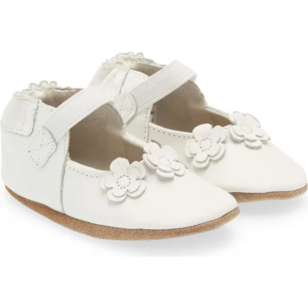 ROBEEZ® Brianna Leather Crib Shoe - White