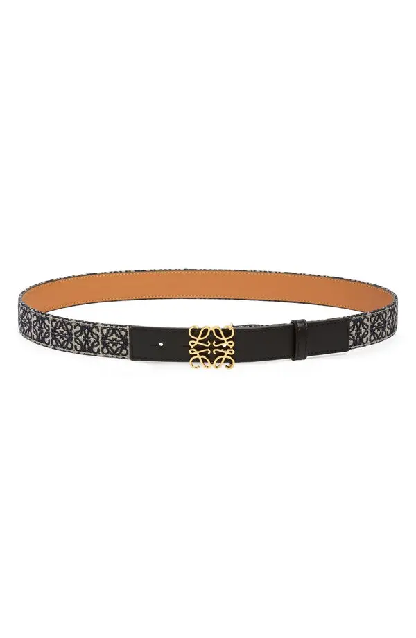 Loewe Anagram Jacquard Belt - Black/ Gold 1206