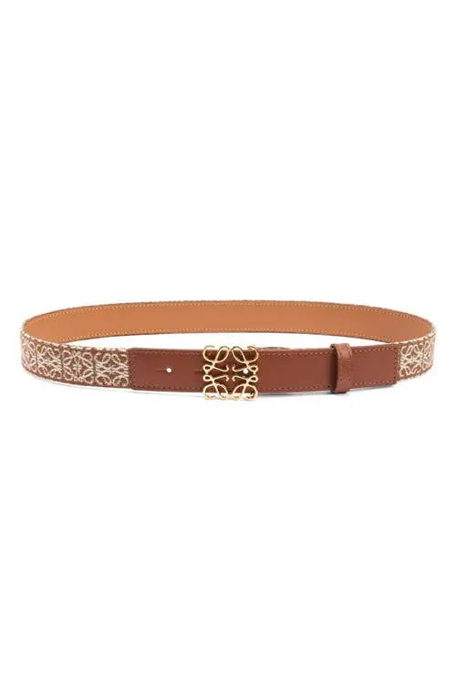 Loewe Anagram Jacquard Belt - Tan/gold 2526