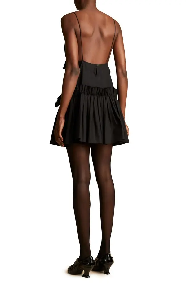 Khaite Ade Ruffle Trim Cotton Twill Minidress