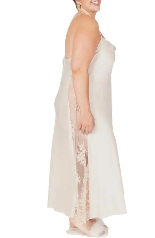 Rya Collection Darling Satin & Lace Nightgown - Champagne