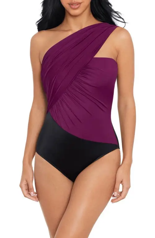 Magicsuit Goddess Colorblock One-shoulder Convertible One-piece Swimsuit - Jam
