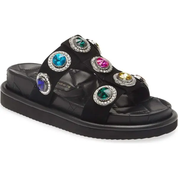 Kurt Geiger Orson Crystal Slide Sandal - Black