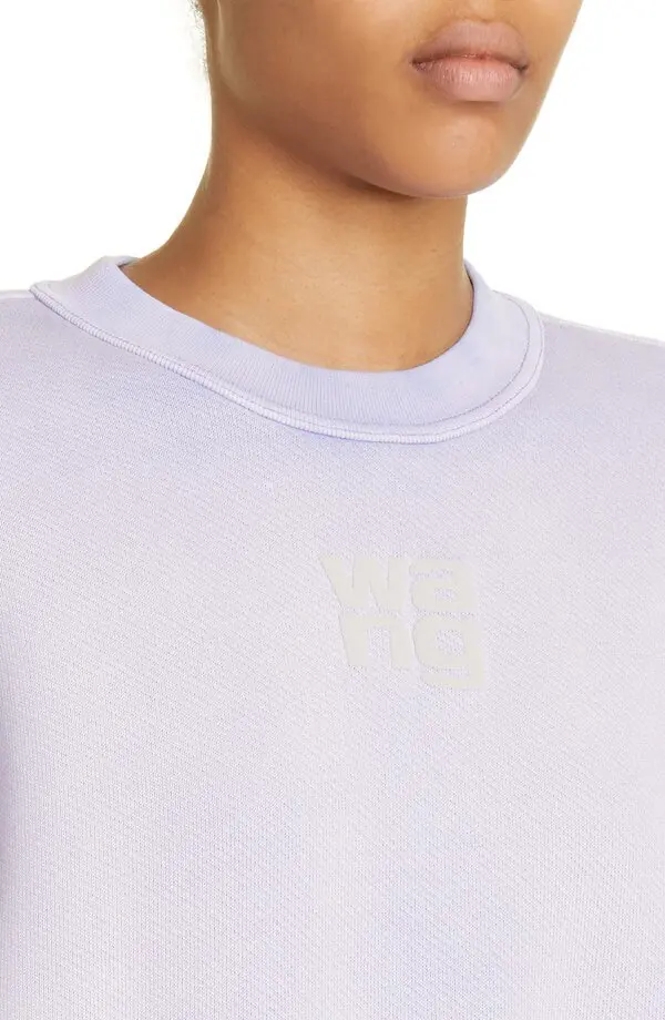 Alexander Wang Essential Cotton Blend Fleece Logo Sweatshirt