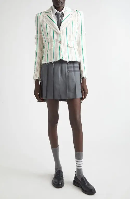 Thom Browne Wool-blend Pleated Miniskirt - Medium Grey