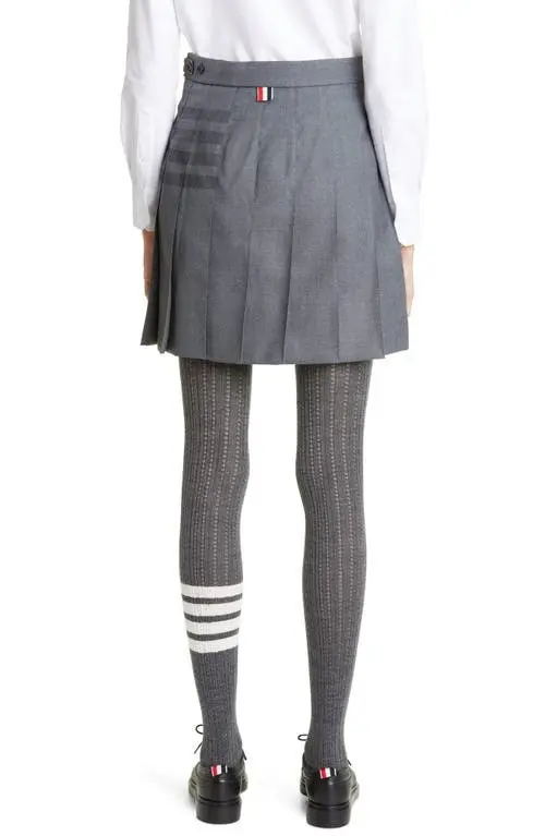 Thom Browne Wool-blend Pleated Miniskirt - Medium Grey