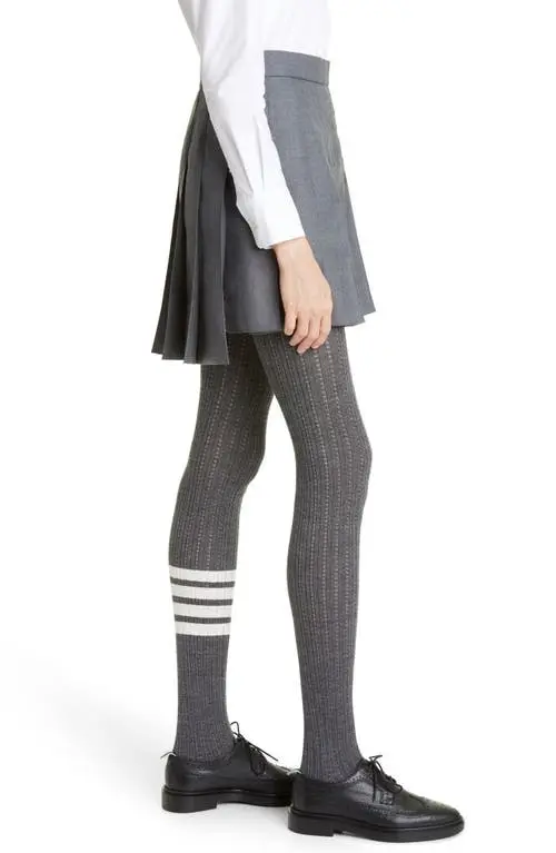 Thom Browne Wool-blend Pleated Miniskirt - Medium Grey