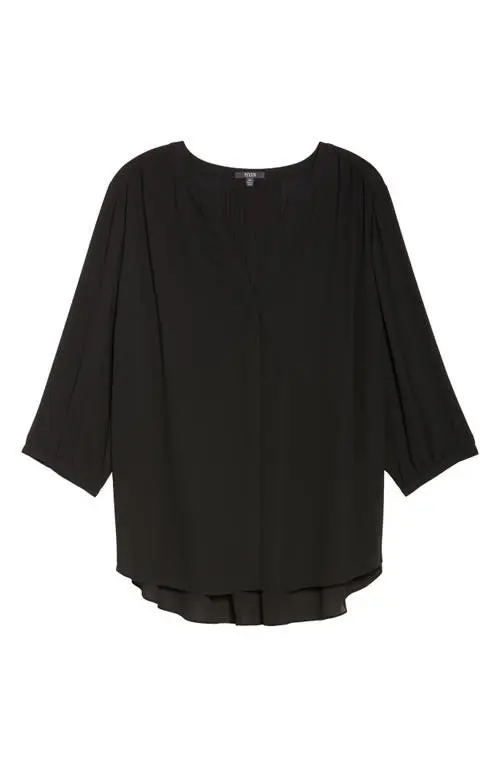 NYDJ Semisheer Pintuck Blouse - Black