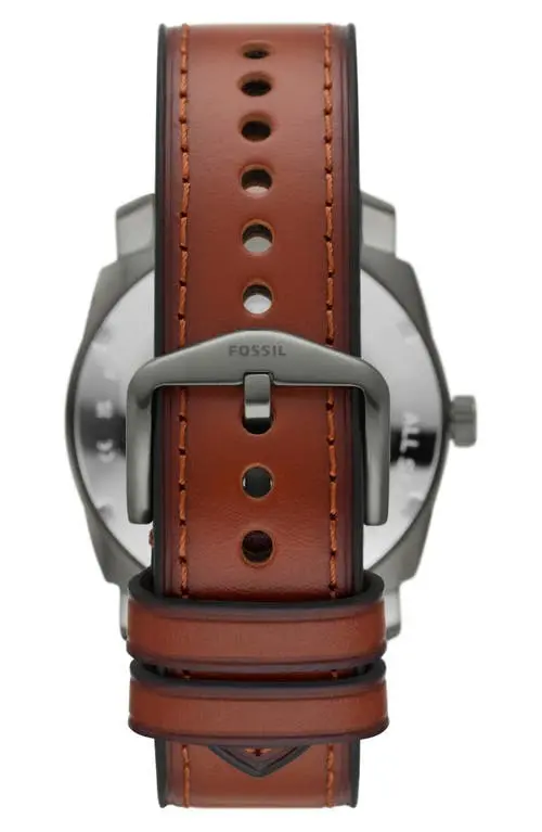 Fossil Machine Leather Strap Watch - Brown