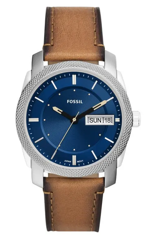 Fossil Machine Leather Strap Watch - Brown