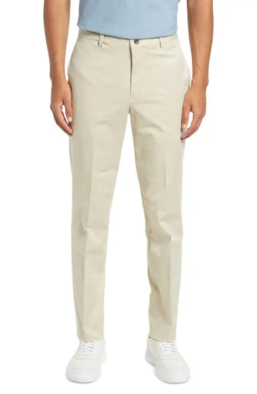 Berle Charleston S Flat Front Stretch Twill Pants - Stone