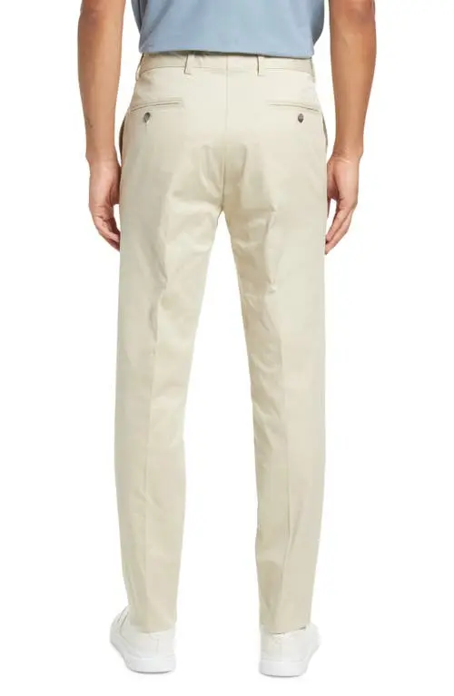 Berle Charleston S Flat Front Stretch Twill Pants - Stone