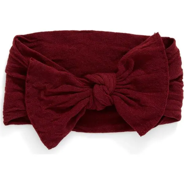 BABY BLING Knotted Bow Headband - Burgundy