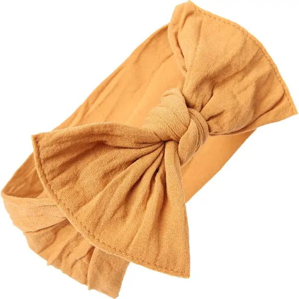 BABY BLING Knotted Bow Headband - Camel