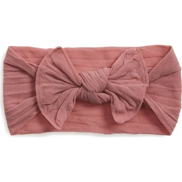 BABY BLING Knotted Bow Headband - Mauve
