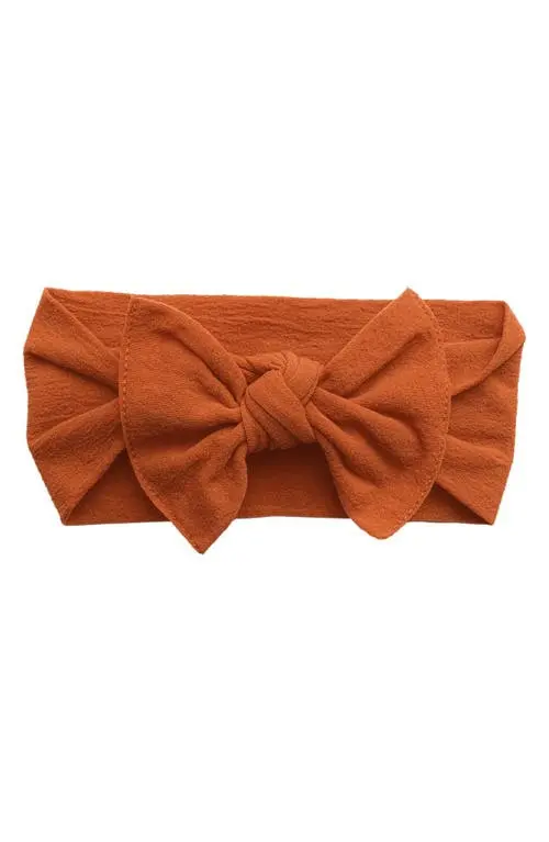 BABY BLING Knotted Bow Headband - Pumpkin