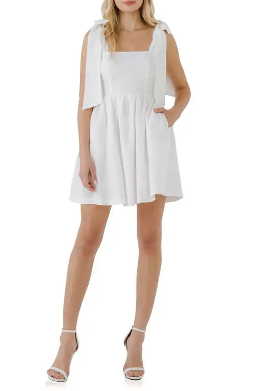 Endless Rose Bow Strap Sundress - White