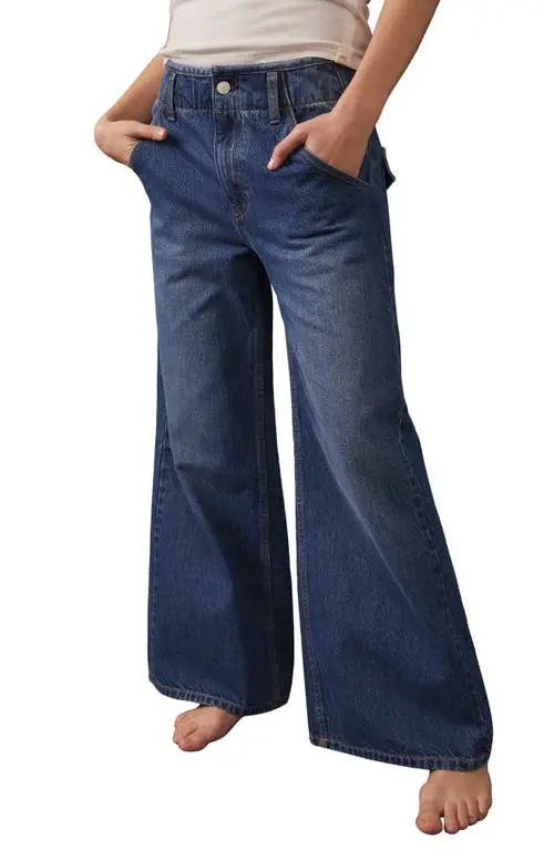 Free People We The Free Harlow Wide Leg Jeans - Rolling River
