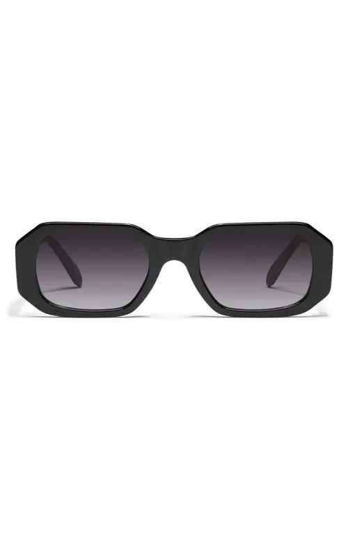 Quay Hyped Up 53mm Gradient Square Sunglasses - Black / Smoke