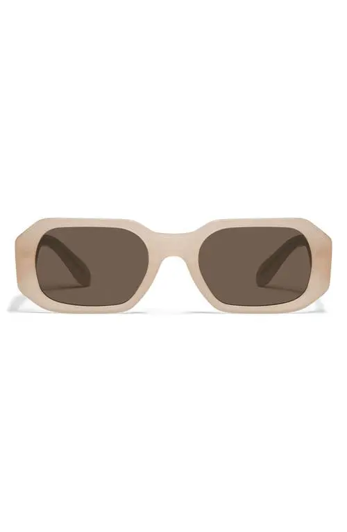 Quay Hyped Up 53mm Gradient Square Sunglasses - Bone/ Brown