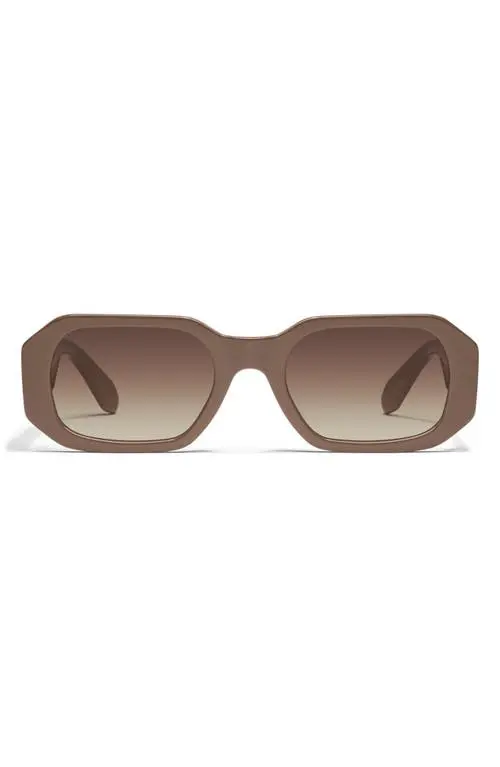 Quay Hyped Up 53mm Gradient Square Sunglasses - Doe/ Brown