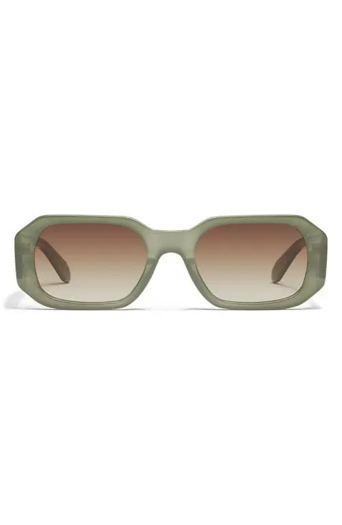 Quay Hyped Up 53mm Gradient Square Sunglasses - Jade/ Brown