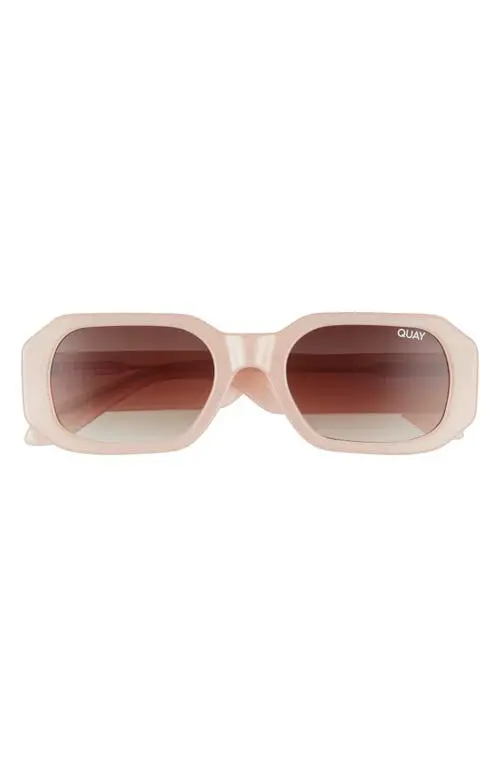 Quay Hyped Up 53mm Gradient Square Sunglasses - Pink/brown