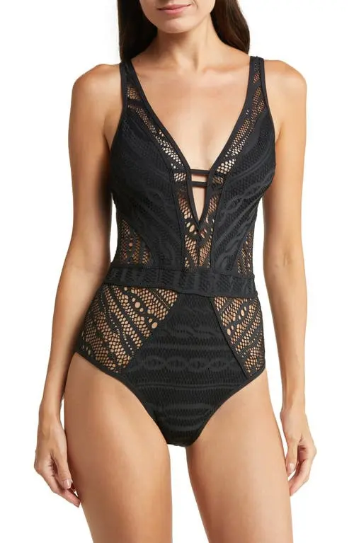 BECCA By Rebecca Virtue Colorplay Lace One-piece Swimsuit - Black