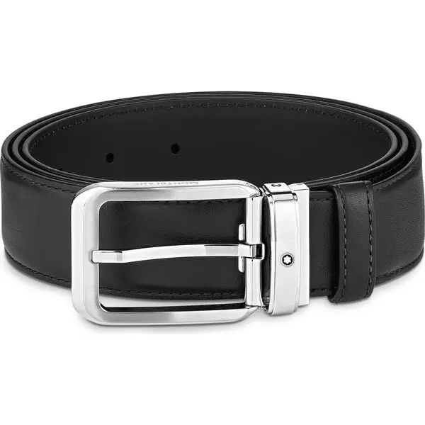 Montblanc Calfskin Leather Belt - Black