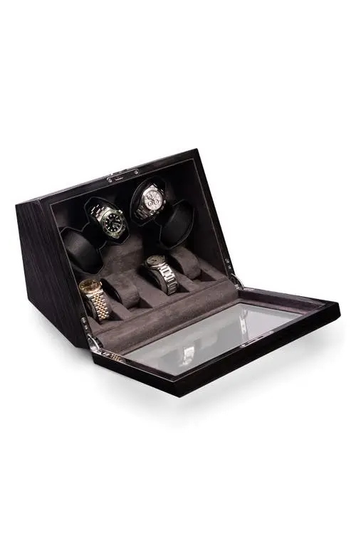 BEY-BERK Louis Ash Four-watch Winder & Case