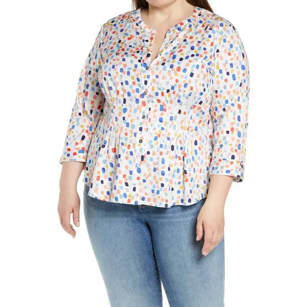 NIC+ZOE Seaglass Print Button-up Shirt